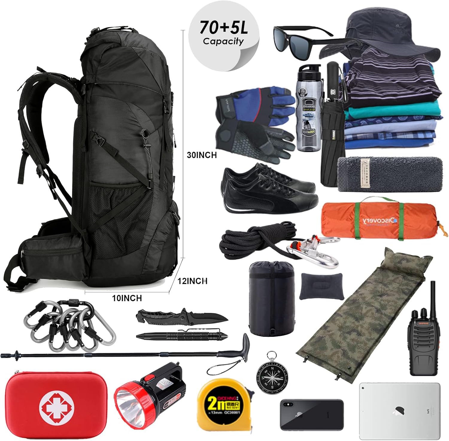 biggest backpack for travel WintMing 75L Hiking - Easy Traveled